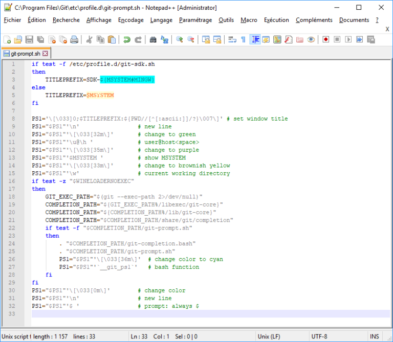 Personnaliser le prompt de git bash - Codeur Pro